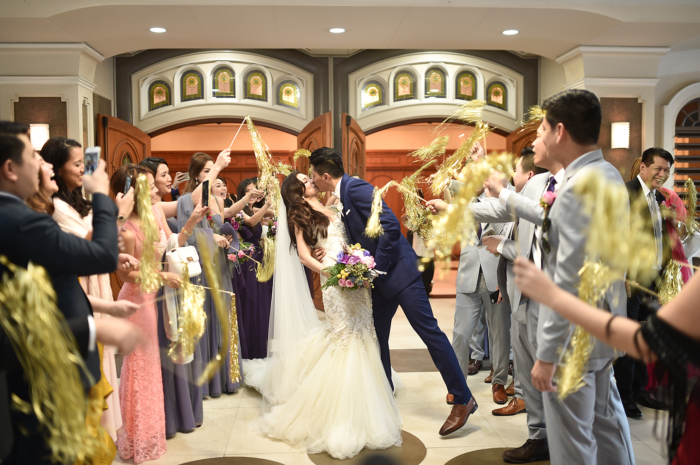 Van Victor Leano & Regine Angeles's A Purple Themed Church Wedding in QC
